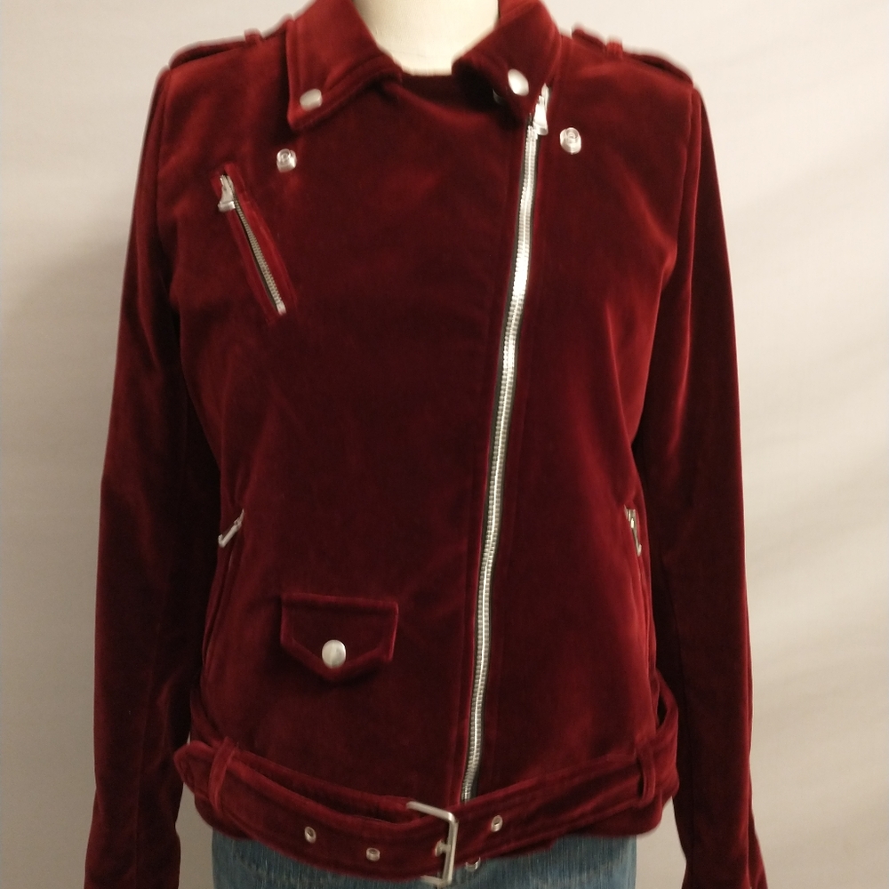 Velvet Biker Jacket Route Des Garden Italian Luxur - Gem